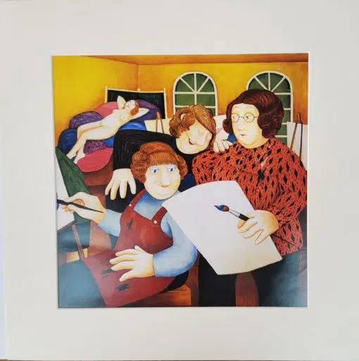 Art Class Mounted Print - Beryl Cook Prints