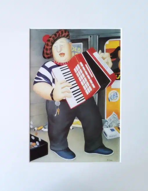 Accordion Player Mounted Print - Beryl Cook Prints