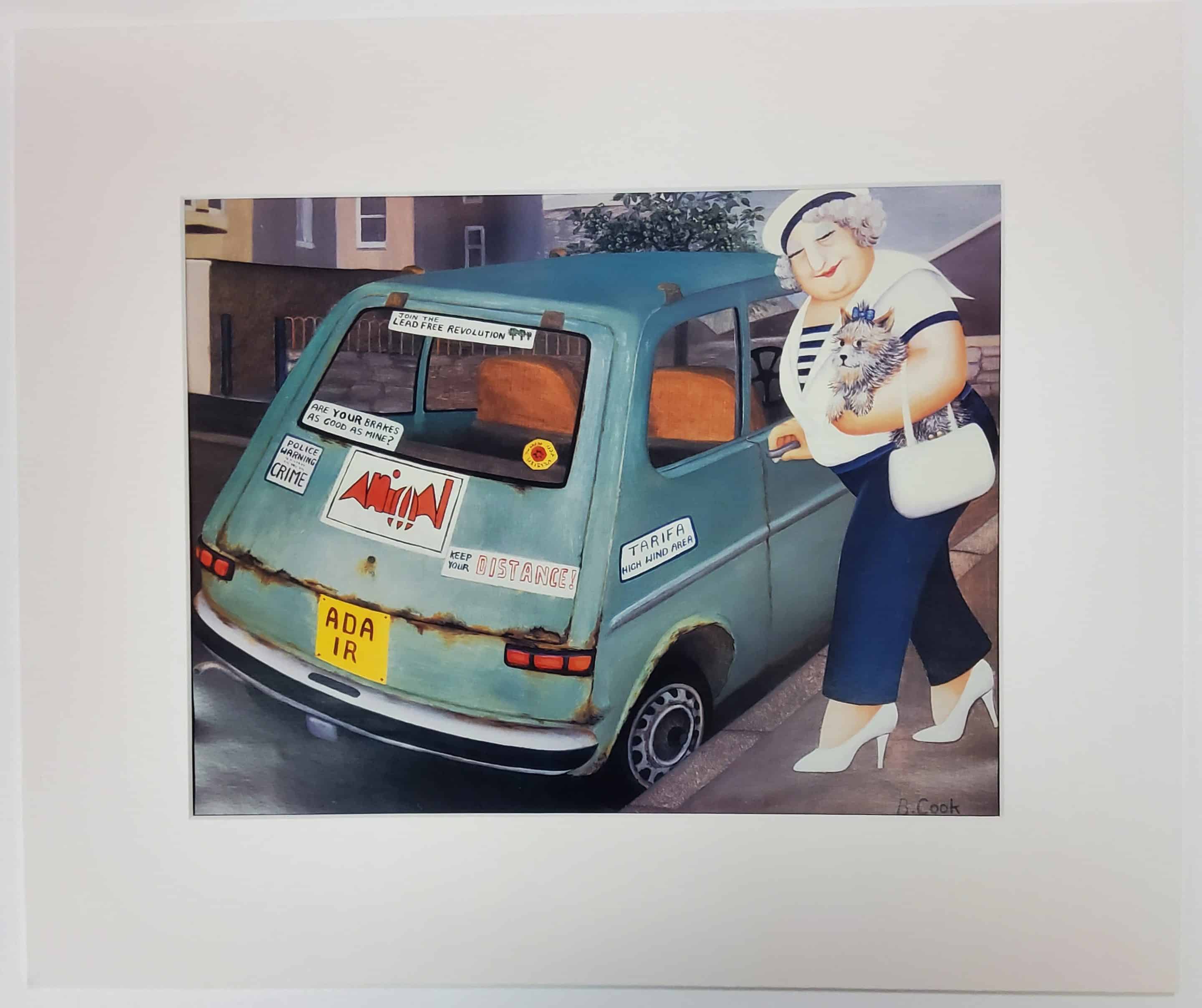 Rusty Car Mounted Print - Beryl Cook Prints