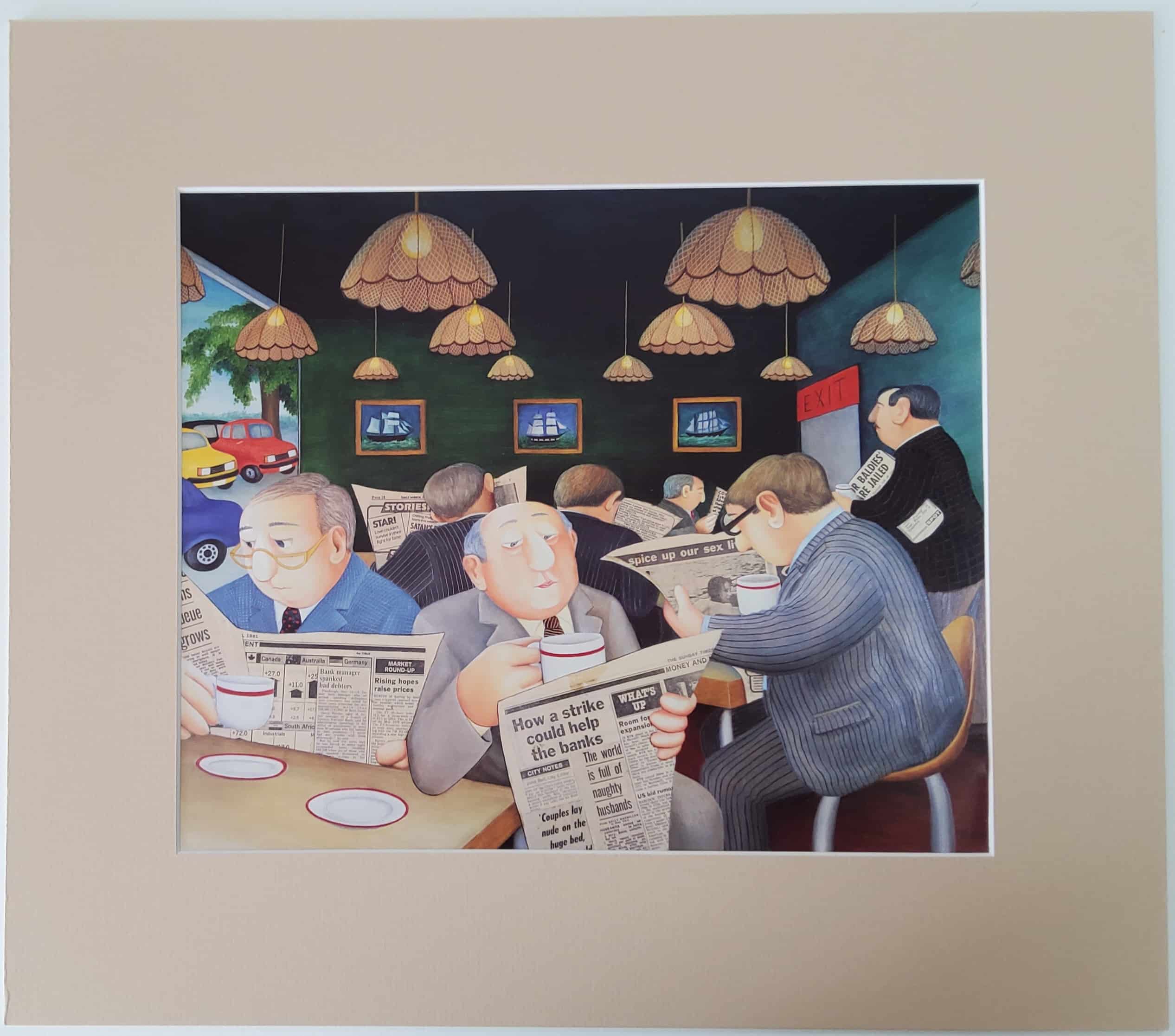 Motorway Café Mounted Print - Beryl Cook Prints
