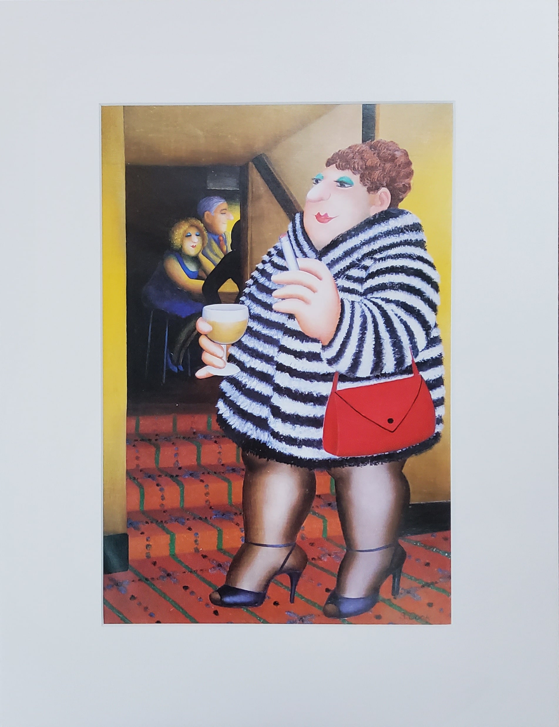 Fun Fur Mounted Print - Beryl Cook Prints